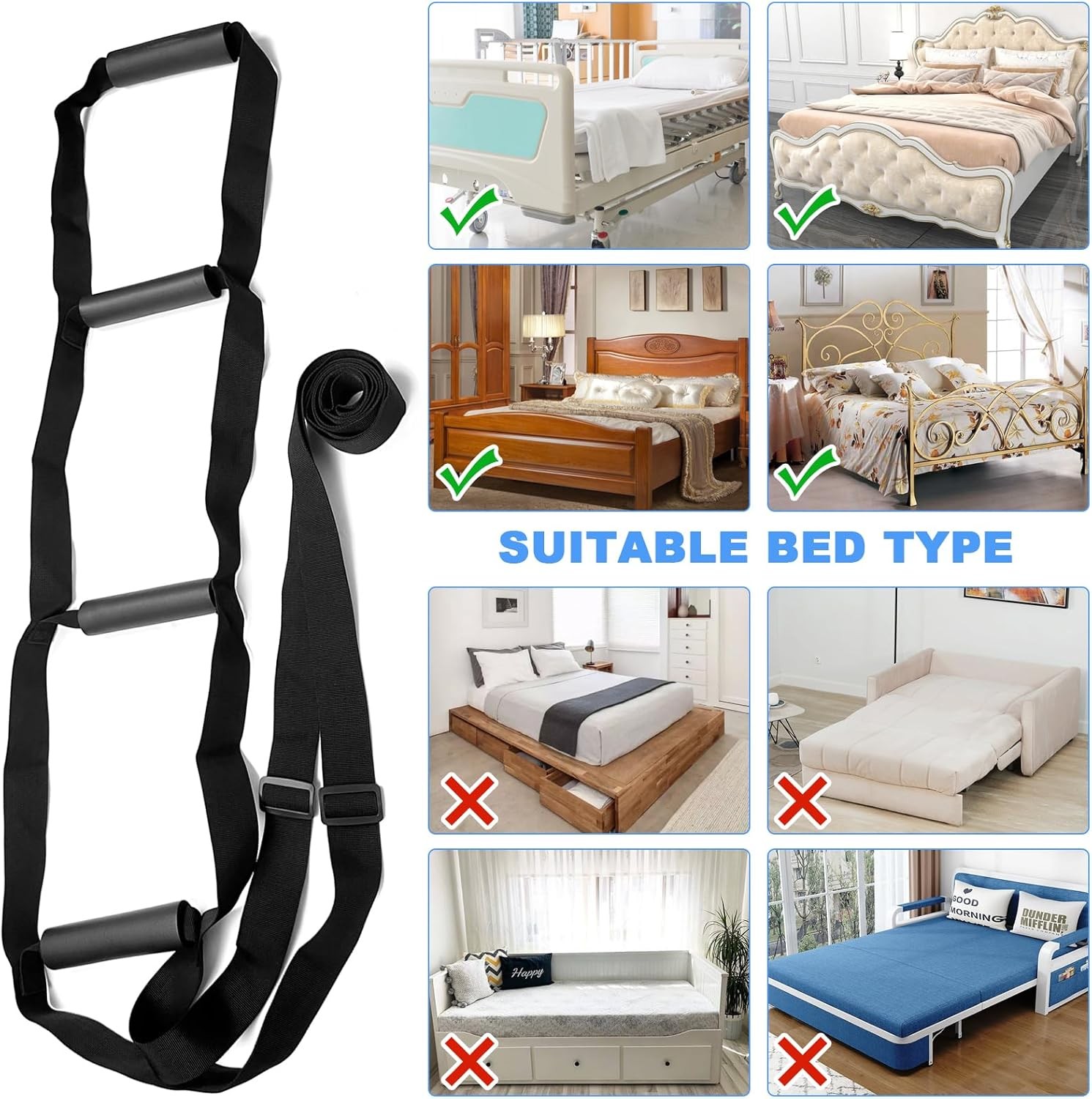 UK Bed Ladder Assist Padded Hand Grip Sitting up Mobility Aid for ...