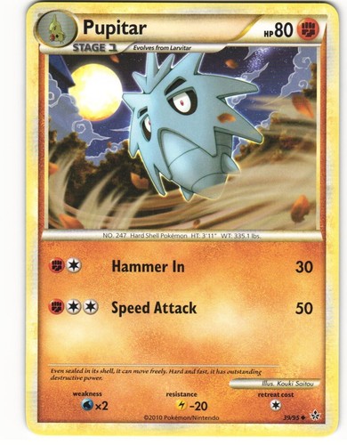 2010 Moderate Play Pokemon 39/95 Pupitar Non Holo Unleashed English | eBay