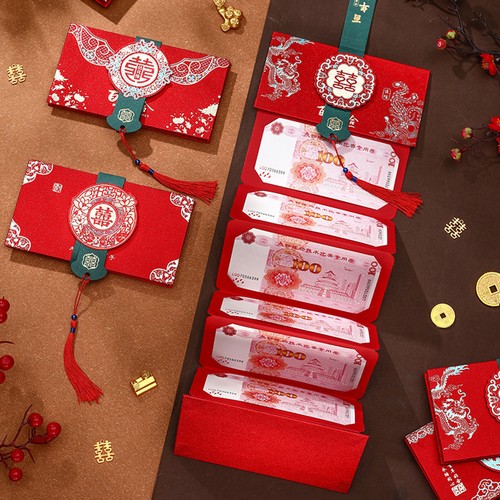 Folding Red Envelope Foldable Storing Wedding Folding Money Pouch ...