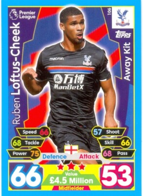 2017/2018 Topps Match Attax Card 106 Ruben Loftus-Cheek AWAY KIT ...