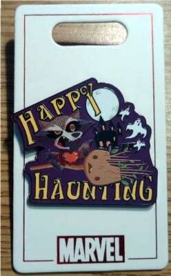 Rocket Racoon - Happy Haunting - Pin - New, Still Attached | eBay