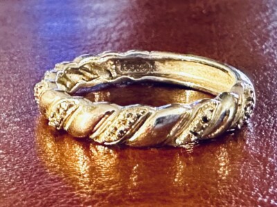 Ross Simons Sterling Silver Ring w/ Diamonds Size 9 4MM 3.07 Grams | eBay