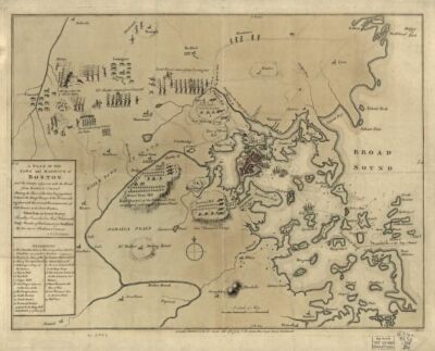 16" x 20" 1775 map of Concord, Battle of Concord, Mass A plan of the ...