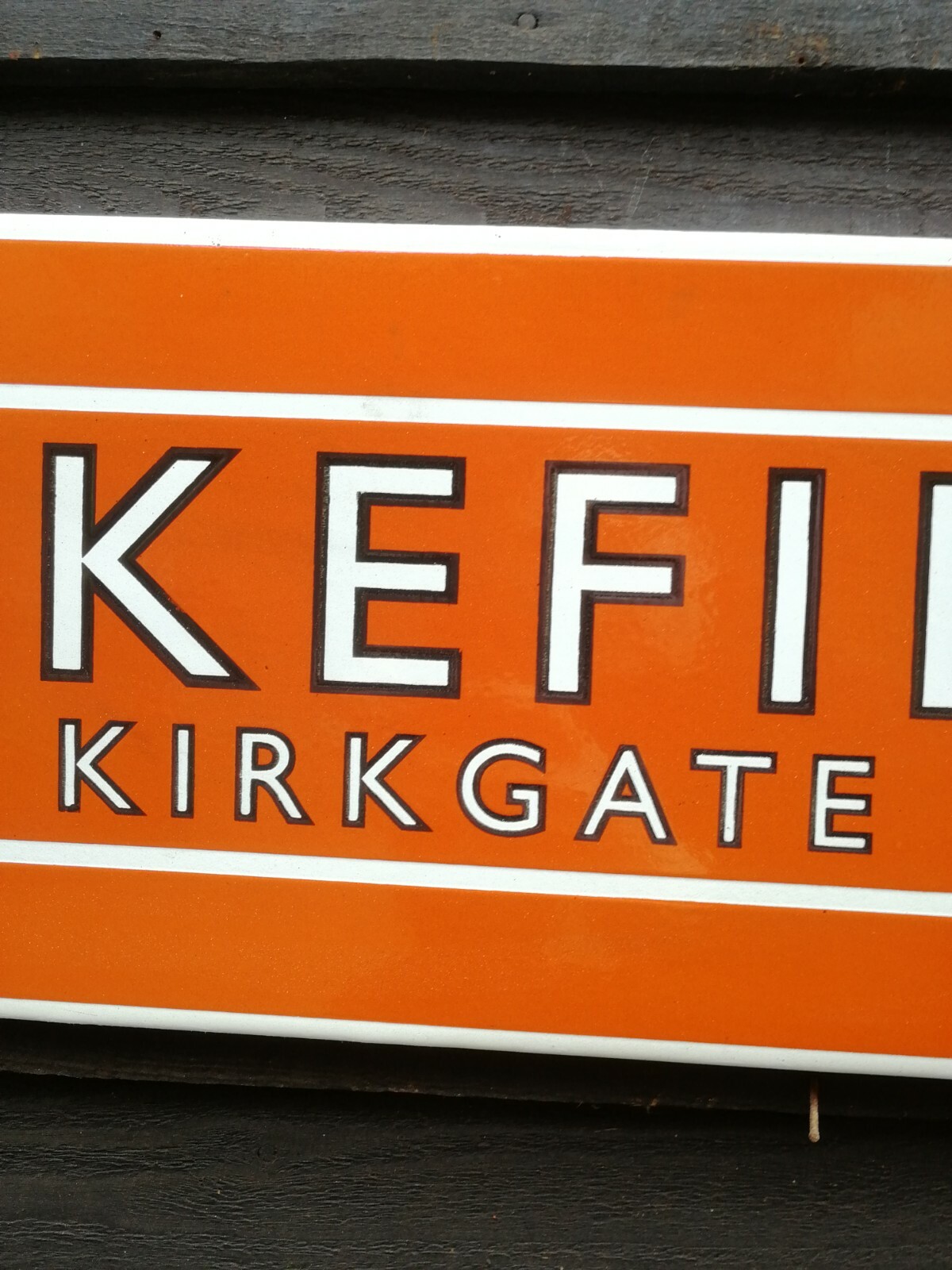 WAKEFIELD totem enamel sign British Rail BR sign NE train Wakefield ...