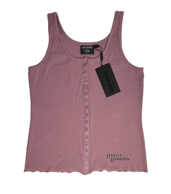 Harley Davidson Snap Button Front Tank Top Womens XL Purple Mauve ...