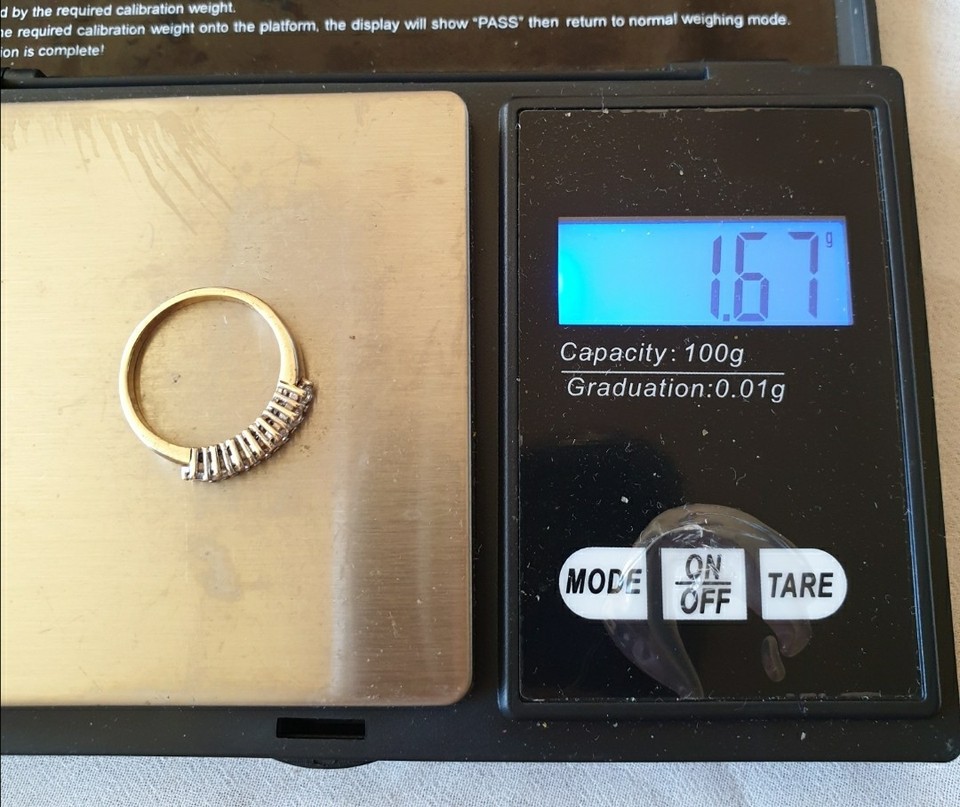 Beautiful 9carat gold 9ct Gold 0.25ct Diamond Ring Hmkd 1.7g Size J ...