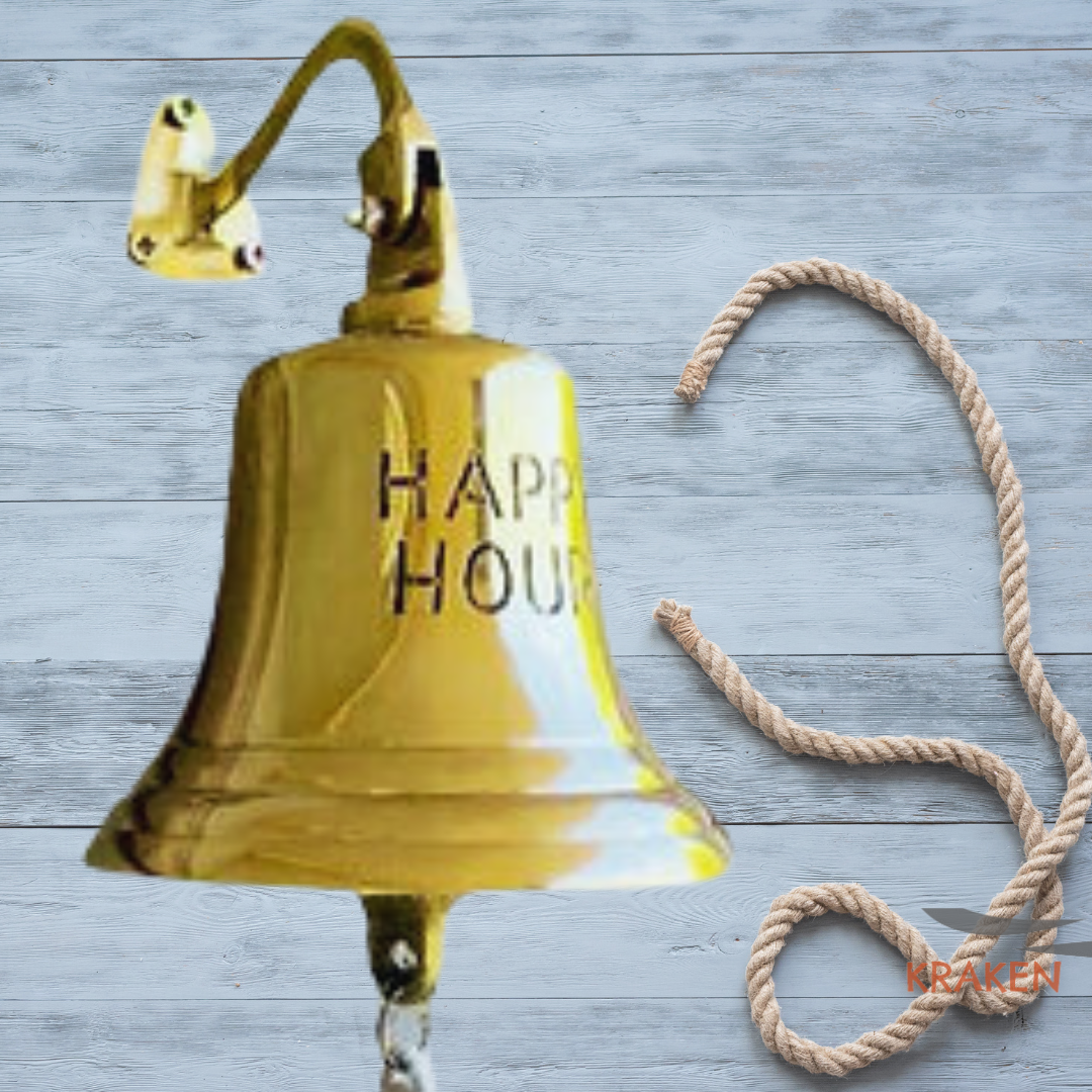Bronze Maritime Ship Bell Happy Hour Bell Hanging Nautical Wall Decor a ...