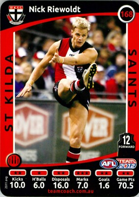2012 ST KILDA SAINTS AFL Card NICK RIEWOLDT | eBay Australia