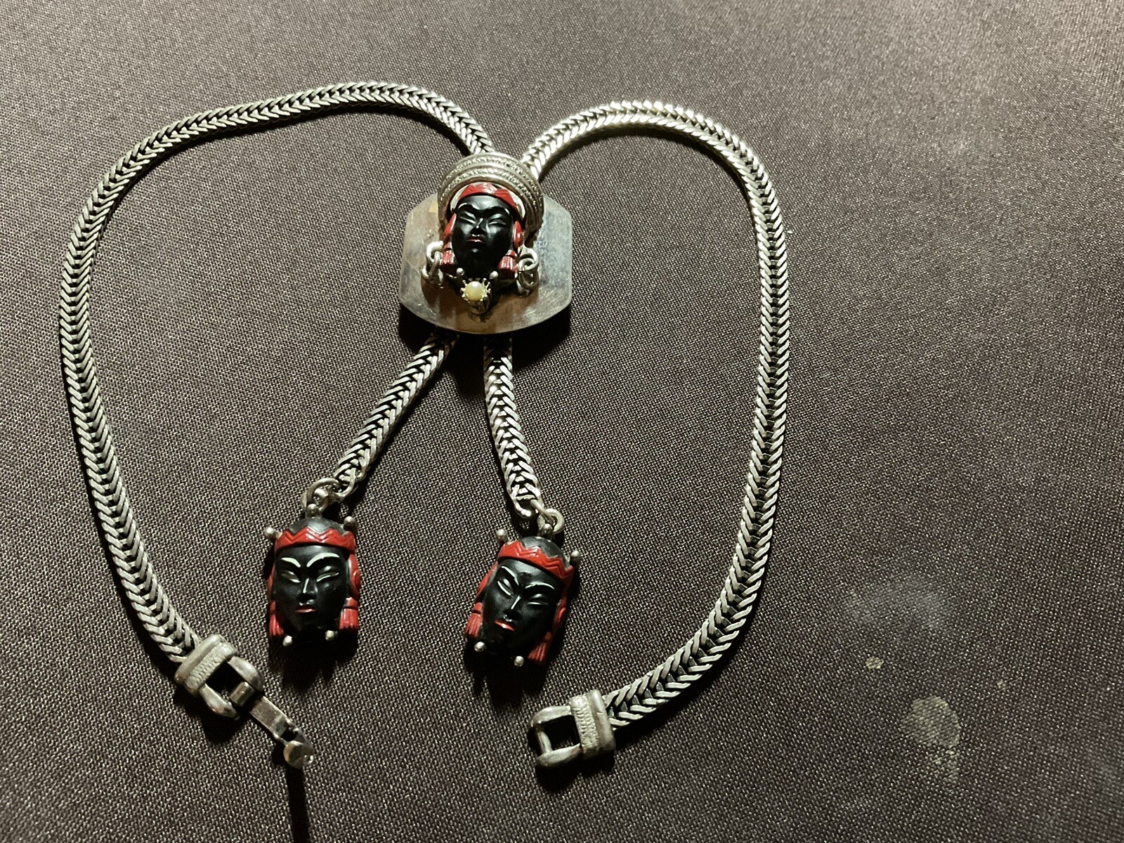 Vintage Selro Selina African Princess Bolo Necklace R… - Gem