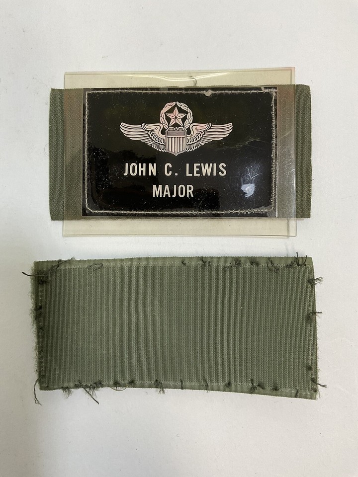 John C Lewis Major Military Fatigues Uniform Name Tag OldGnu | eBay