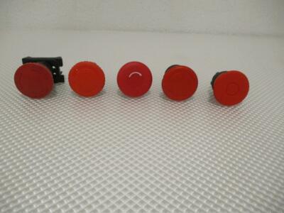 ONE USED LOT OF 5 RED MUSHROOM PULL PUSH BUTTONS FOR OPERATORS. | eBay
