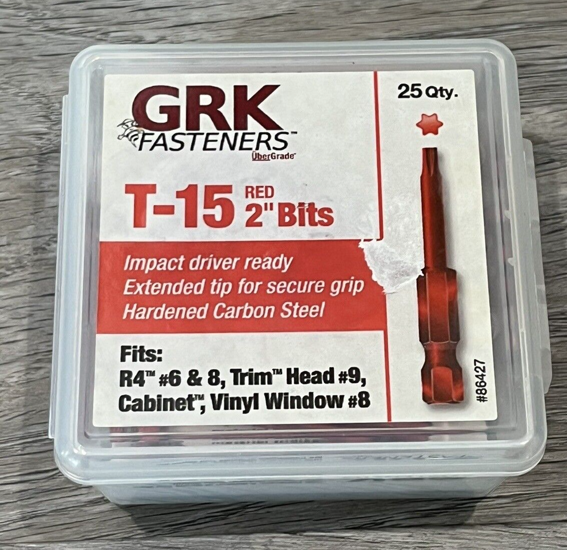 GRK T-15 2" Star Bit Red Bulk Box of 25 Bits - Part # GRK86427 | eBay