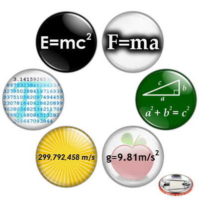 Math & Science Geek 1.25" Pinback Button BADGE SET Novelty Pins Nerdy ...