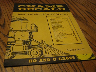 Champ Decals Model Railroad Lettering Transfers HO & O GAGES Catalog No ...
