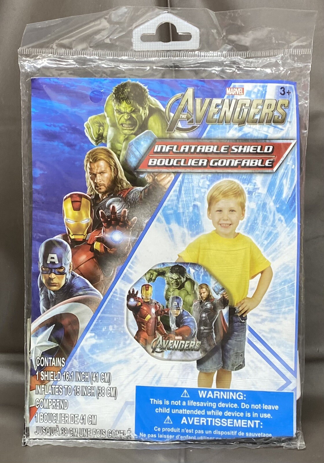 Marvel The Avengers Inflatable Shield BRAND Iron Man Hulk Inflates to ...
