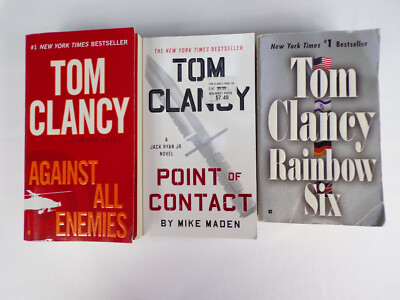 Three Tom Clancy Books Great Stories Lot 3 Paperbacks. John Clark, Jack ...