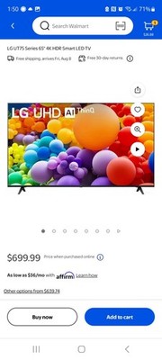 LG - 65" Class UT75 Series LED 4K UHD Smart webOS 24 | eBay