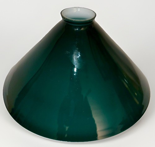 Cased Green Glass Slant Lamp Shade 10 1/4" Diameter for 2 1/4" Fitter ...