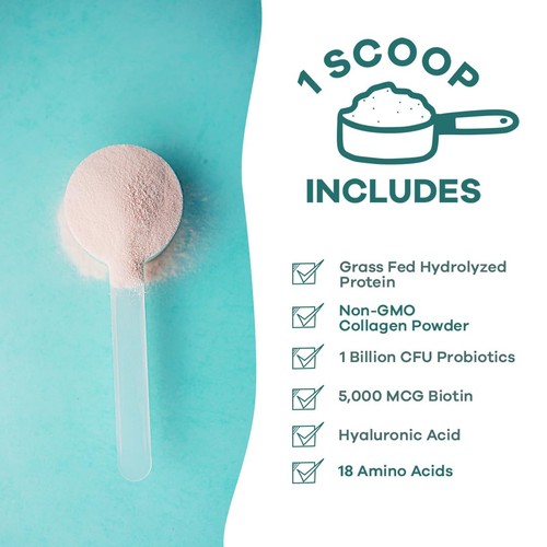 Collagen Powder Supplement with Probiotics - Hydrolyzed Protein ...