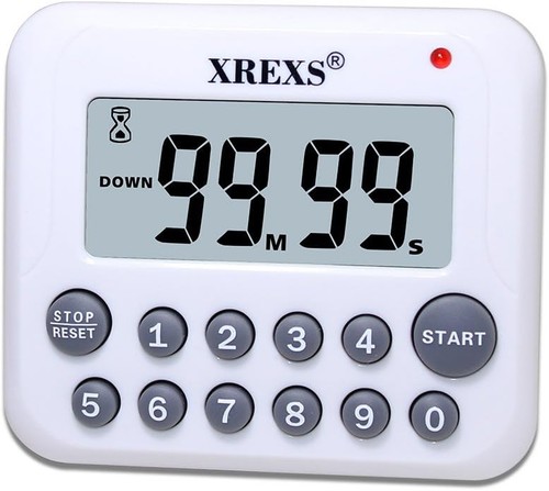 XREXS Digital Kitchen Timer Magnetic Countdown Up Cooking Clock White ...