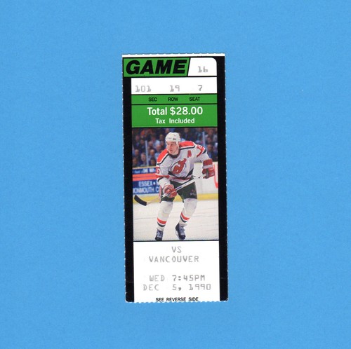 Stan Smyl Final NHL Goal Ticket Stub Devils Vancouver Canucks McKichan ...