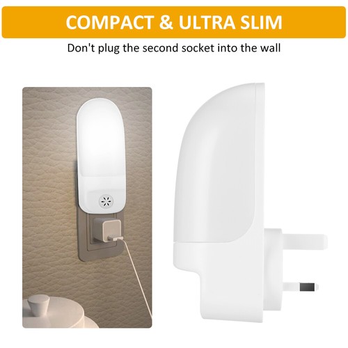 LED Safety Night Light Plug In Light Sensor Emergency Lamp Child Safety ...