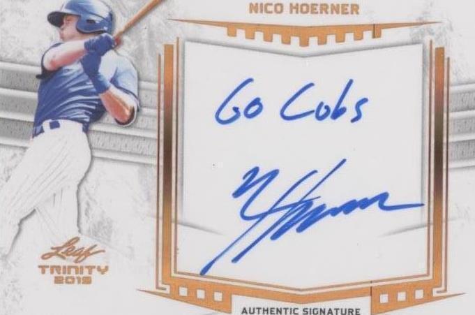 2019 Leaf Trinity - Autograph Inscriptions Nico Hoerner #A-NH1 (AU, RC ...