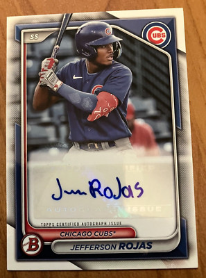 CHICAGO CUBS: 2024 Bowman Jefferson Rojas Rookie Certified Autograph ...