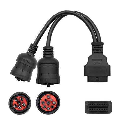 J1708 6PIN+J1939 9PIN Adapter OBD2 Scan Tool Adapter Heavy Duty Diesel ...