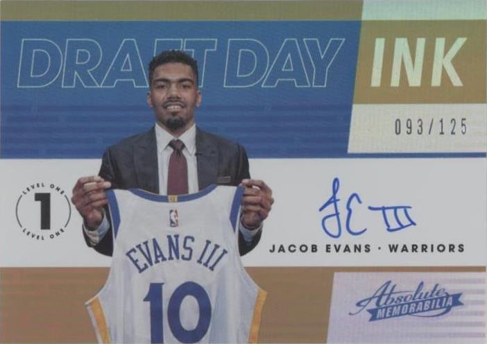 2018-19 Panini Absolute Memorabilia - Draft Day Ink Jacob Evans III #DD ...