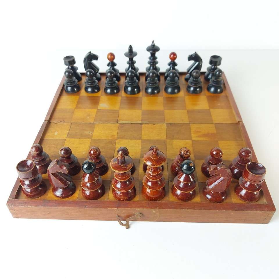 Vintage Hungarian Chess Set Wooden 1960s | eBay
