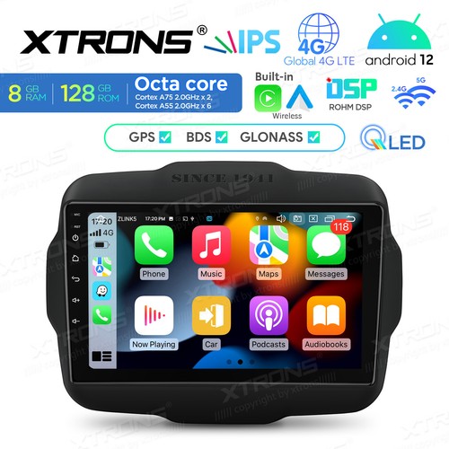 Car Play GPS Radio Stereo 8-Core 9" QLED Android 12 8+128G USB For Jeep ...