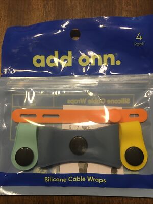 Silicone Reusable Cable Wraps 4 pack Stylish Silicone Rubber Cable ...
