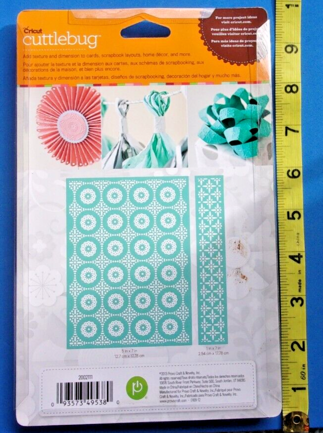 buy4=freeship cricut cuttlebug embossing folder & border circular grid ...
