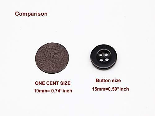 GANSSIA 15mm Button 5/8 Inch Sewing Buttons 4 Holes 15 Colors Button ...