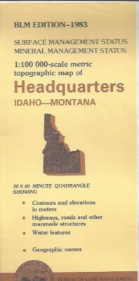 BLM USGS 1:100,000 edition topographic map Headquarters Idaho | eBay