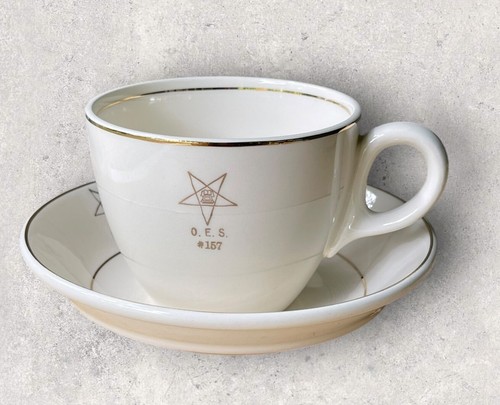 OES #157 Cup And Saucer Order of the Eastern Star Vintage Freemasons | eBay