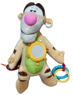 Disney Baby Lovey Security Plush Rattle Tigger Orange Stripe Toy ...