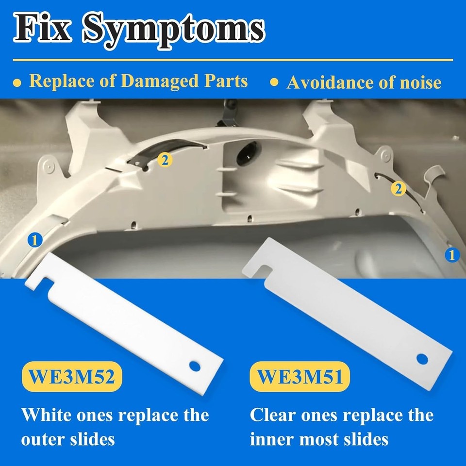 4PCS WE3M51 WE3M52 Clothes Dryer Teflon and Nylon Drum Bearing Slide ...