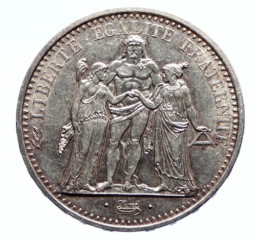 1967 FRANCE Large HERCULES Motto VINTAGE Old Silver 10 FRANCS French ...