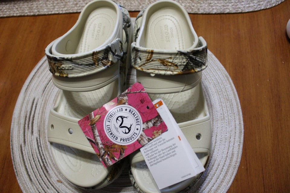 NWT Crocs RealTree License Platform sandals w/strap SHARP! W10 | eBay