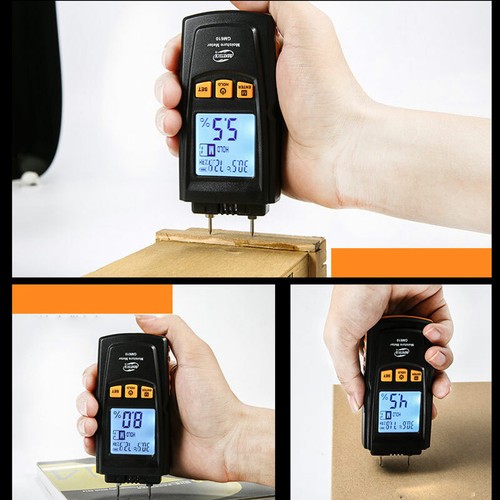 MOISTURE METER DAMP DETECTOR HUMIDITY CHECKER WOOD PLASTER BOARD TESTER ...