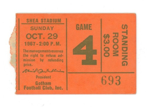 10/29/67 • Boston Patriots vs New York Jets AFL Ticket Stub | eBay