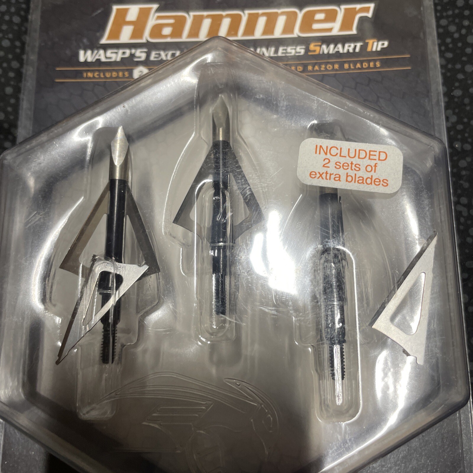Wasp Archery Hammer 3 Fixed Broadheads 1 1/8” Cutting Diameter 75 Grain ...