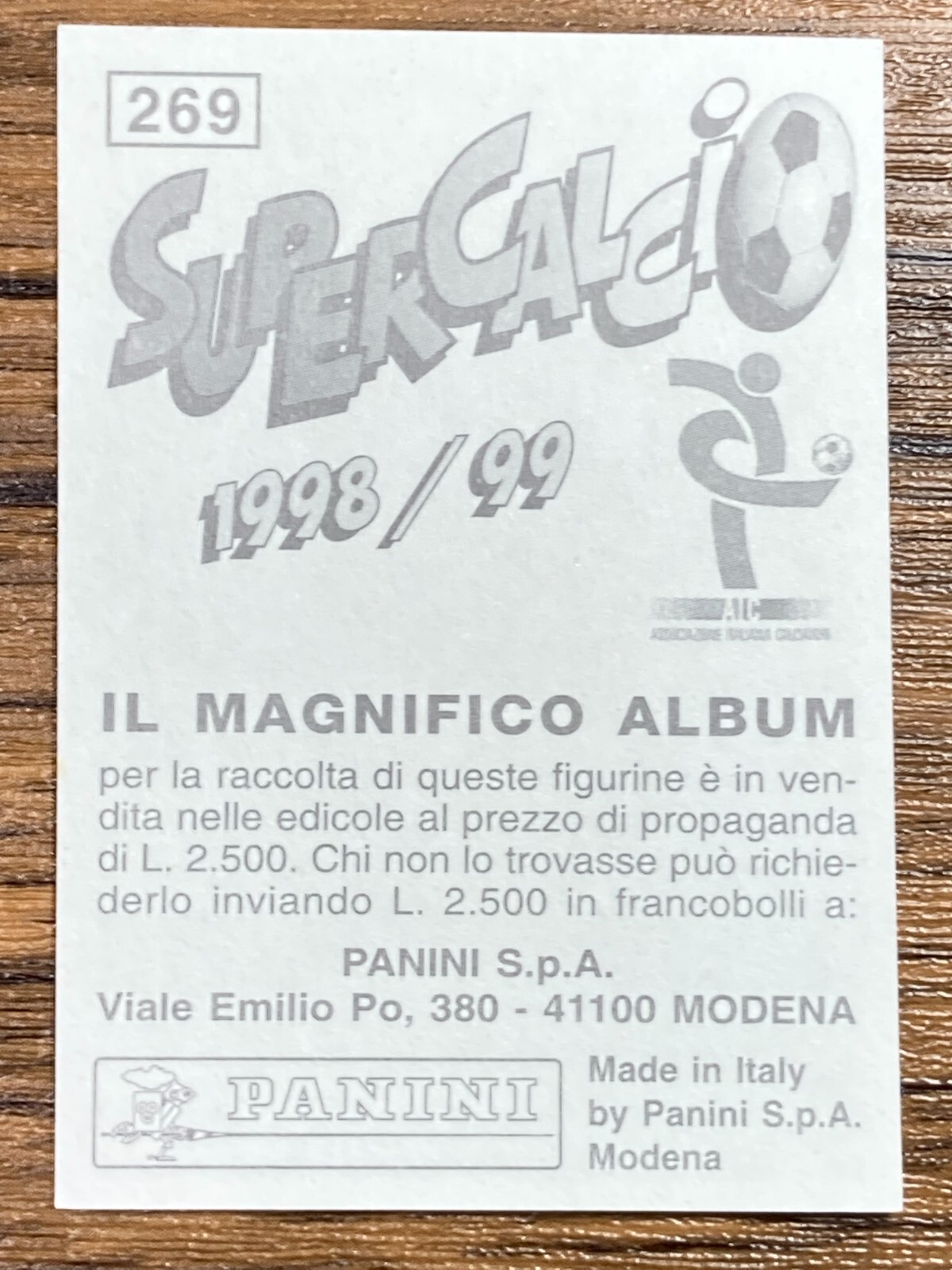 Panini Super Calcio 1998/1999 Adesivi No.269 Domenico Morfeo Fiorentina ...