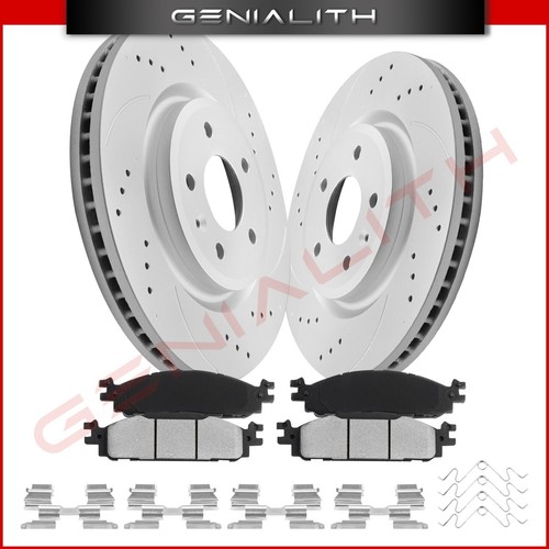 325mm12.8in Front Drilled Rotors & Ceramic Brake Pads for 2010-2019 ...