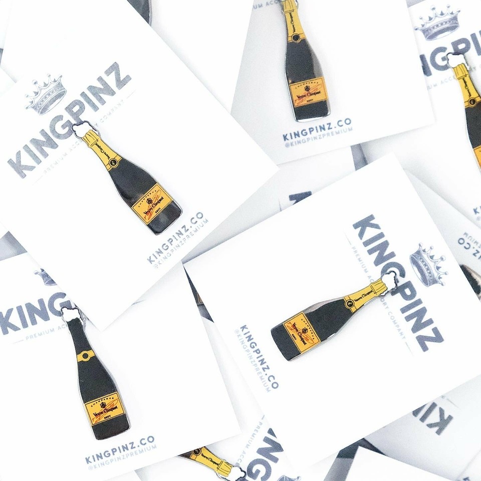 Clicquot Lapel Pin • Champagne Pin • Bubbly • Brunch • Mimosa • Alcohol ...