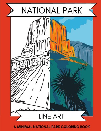 National Park Line Art: A Minimal National Park Coloring Book | eBay