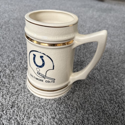 Baltimore Colts Beer Stein Mug, Gold Band, Helmet Logo, Vintage | eBay
