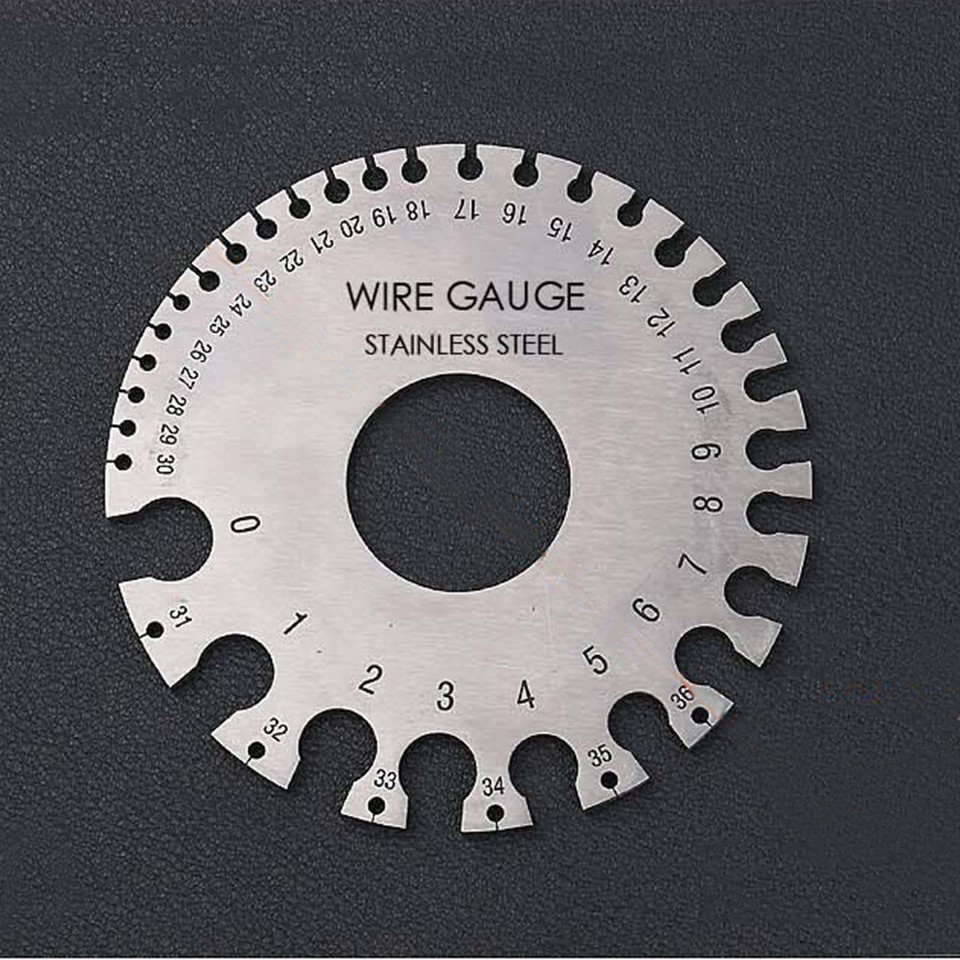 2pcs Round Wire Gauge Measuring Tool Thickness Diameter Gage Sheet ...